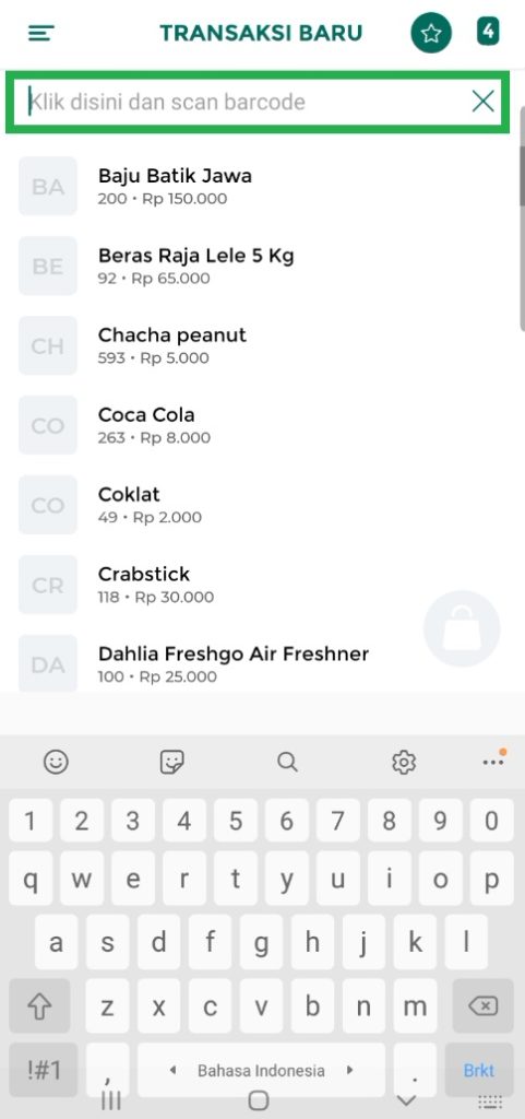Cara Transaksi dengan Alat Scan (Scanner)