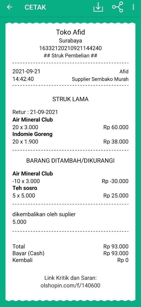 Cara Edit atau Retur Transaksi