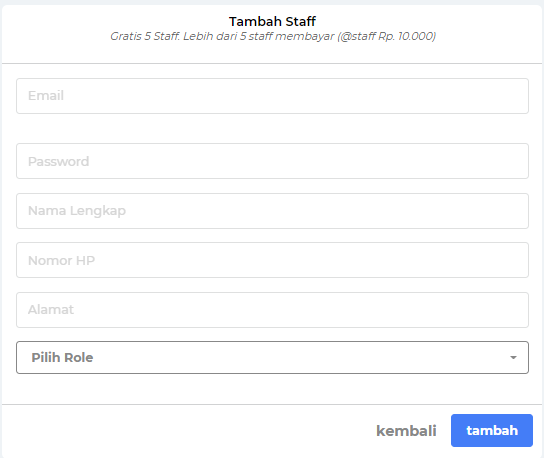 Cara Menambah Akun Staff