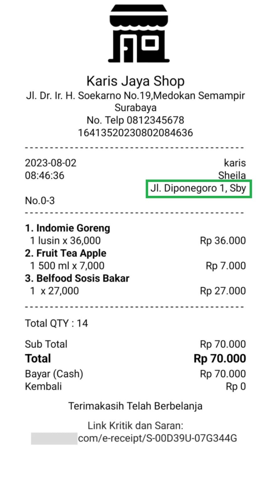Cara Mengatur Tampilan Struk