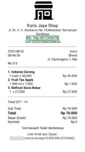 Cara Mengatur Tampilan Struk