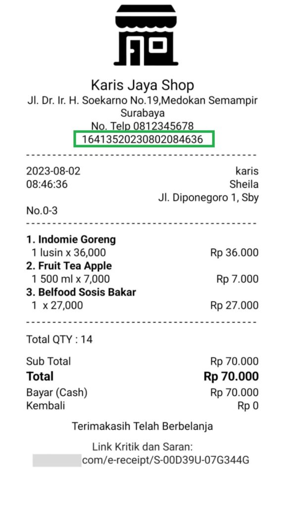 Cara Mengatur Tampilan Struk