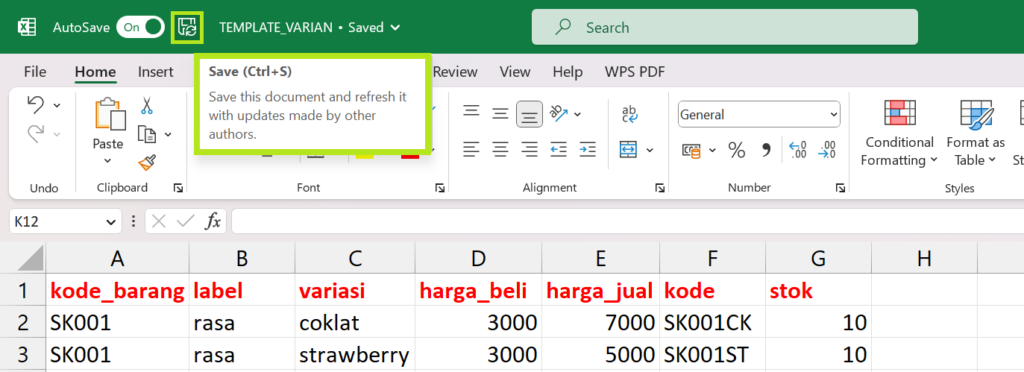Cara Export / Import Tipe Barang