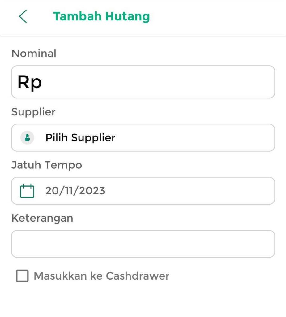 Fitur Manajemen Hutang
