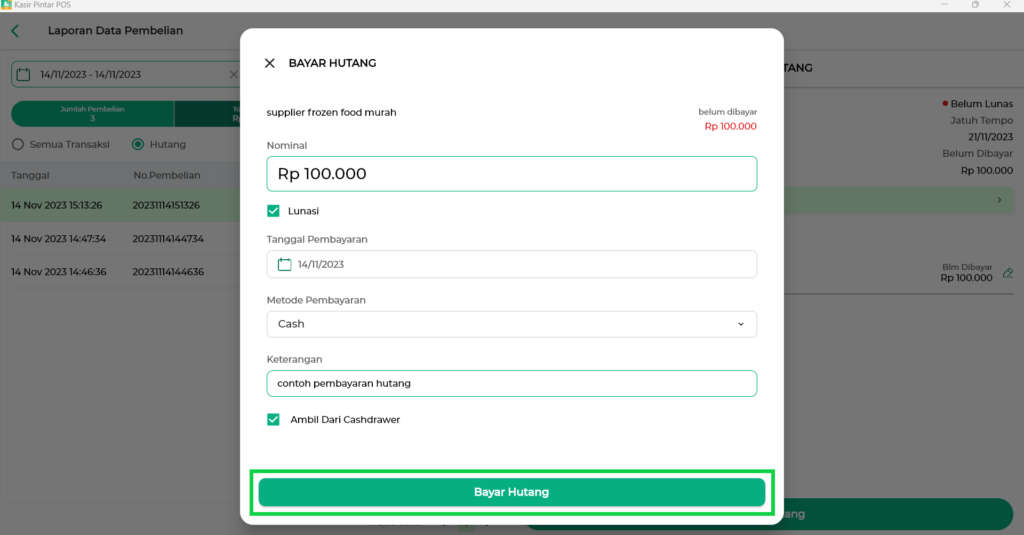 Fitur Manajemen Hutang