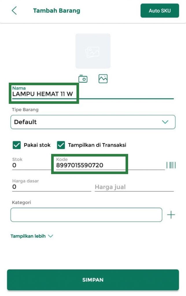 Cara Pakai Auto Input SKU
