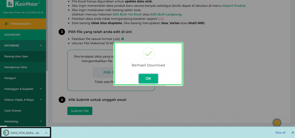 Cara Import/Export Stok