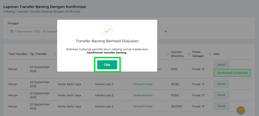 Cara Transfer Barang Antar Cabang (Mode Konfirmasi)
