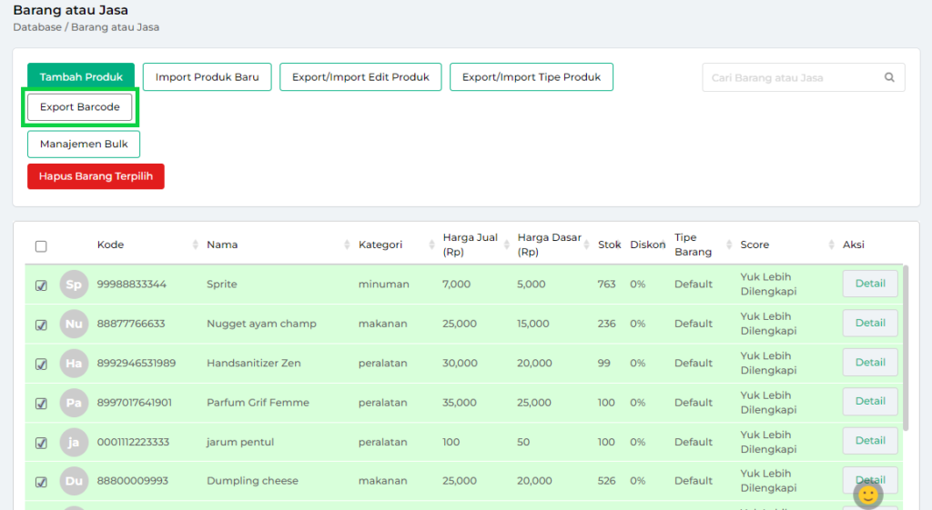 Cara Export QR Code Barang