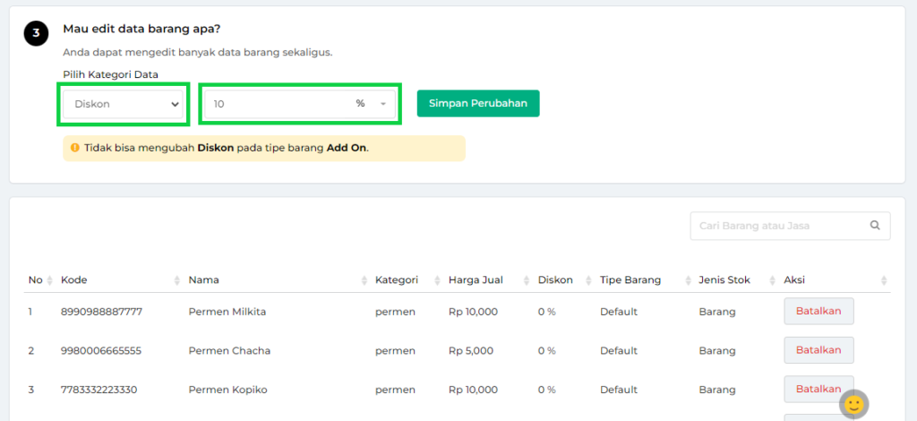 Cara Edit Barang/Jasa Secara Massal (Fitur Manajemen Bulk: Mode Edit Bulk)