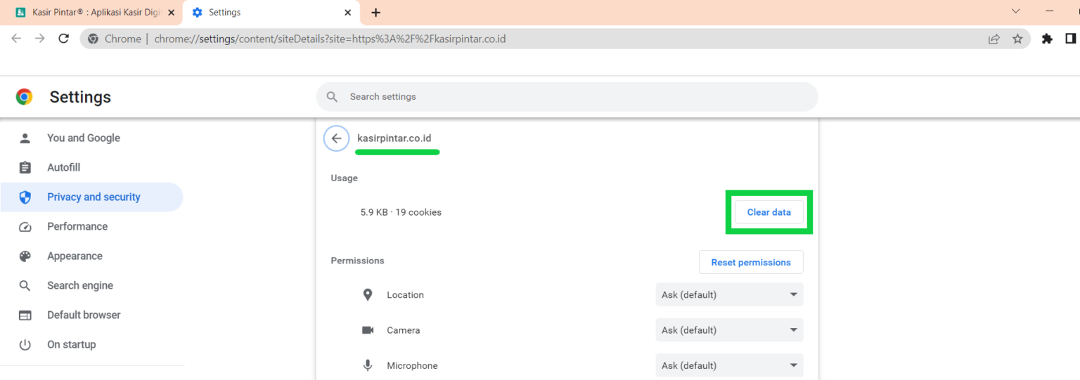 Bagaimana Cara Clear Cache Website Kasir Pintar pada Browser?