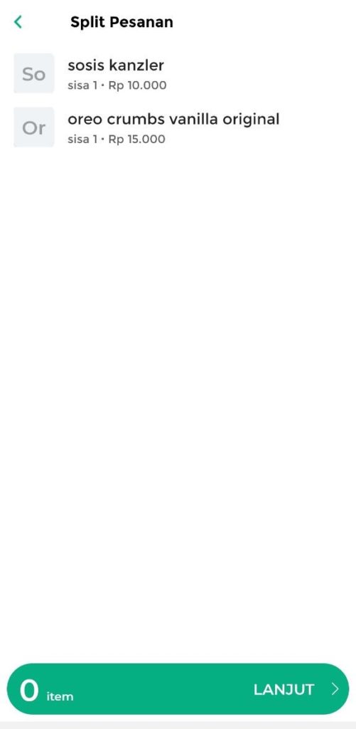 Cara Split Pesanan