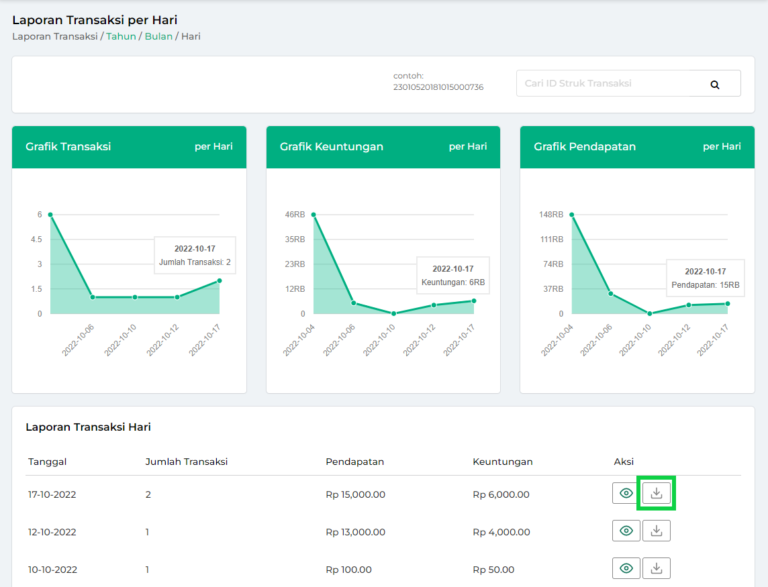Cara Download Laporan Transaksi Penjualan (Website / Back Office)