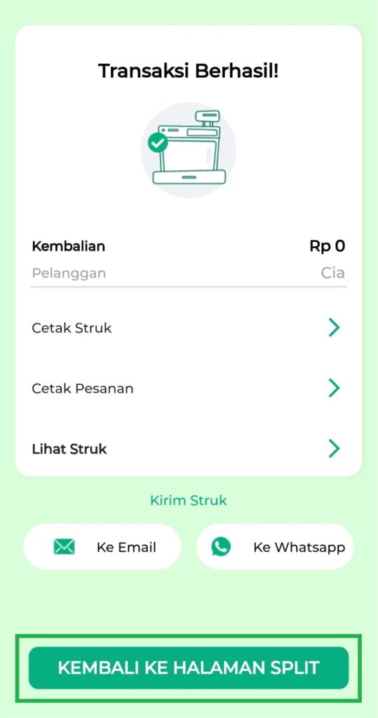 Cara Split Pesanan