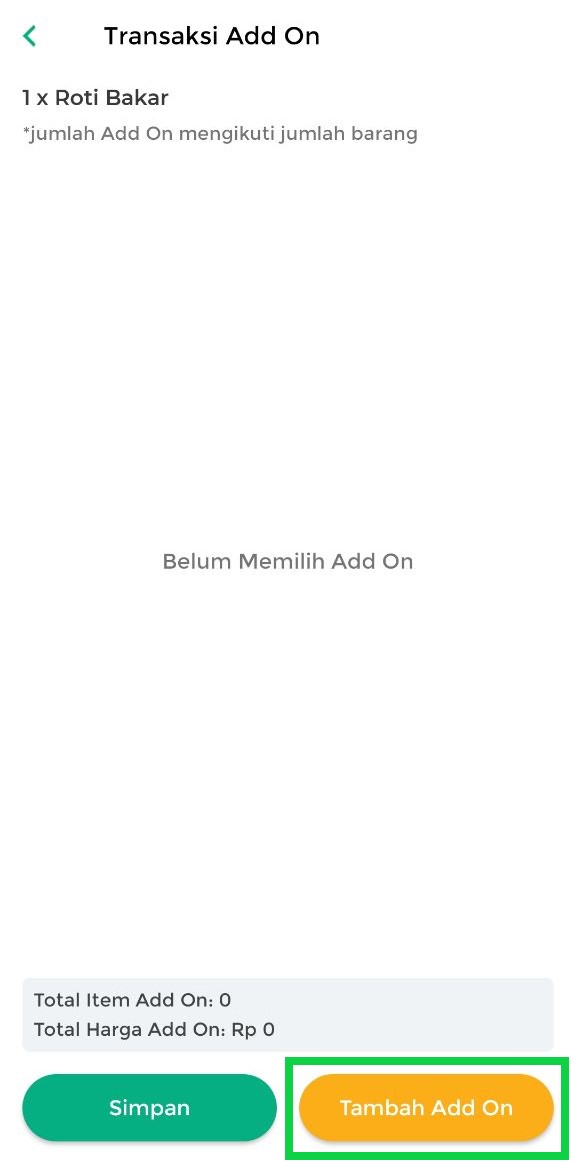 Cara Transaksi Barang Add On (Baru)