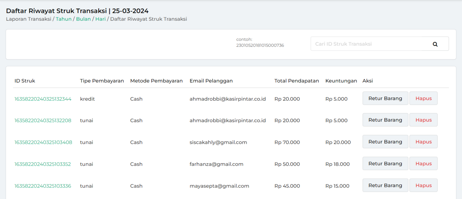 Laporan Transaksi Penjualan