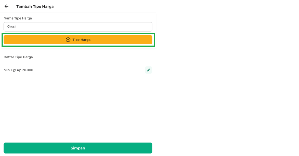 Cara Menambah Tipe Harga (Kasir Pintar Dashboard)