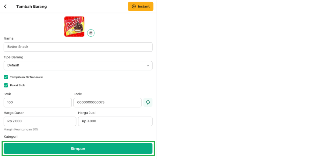 Cara Menambah Barang atau Jasa (Kasir Pintar Dashboard)