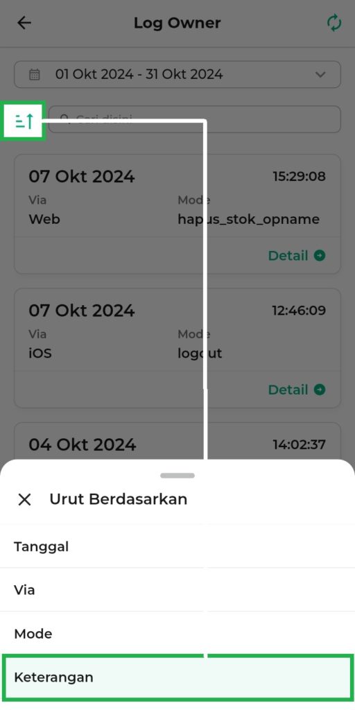 Cara Melihat Log Owner (Kasir Pintar Dashboard)
