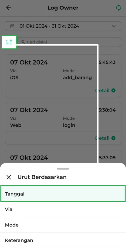 Cara Melihat Log Owner (Kasir Pintar Dashboard)