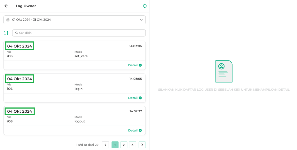 Cara Melihat Log Owner (Kasir Pintar Dashboard)