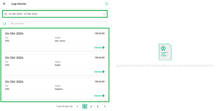 Cara Melihat Log Owner (Kasir Pintar Dashboard)