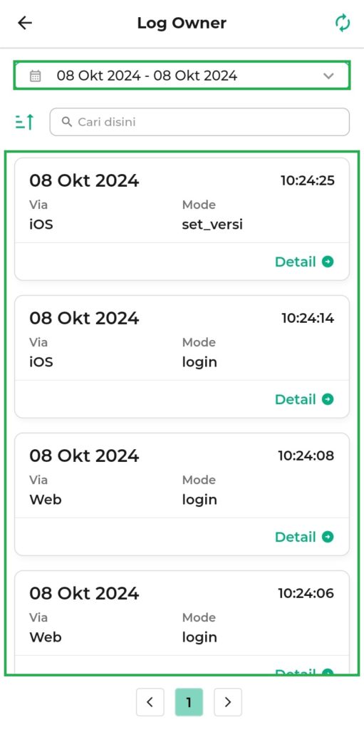 Cara Melihat Log Owner (Kasir Pintar Dashboard)