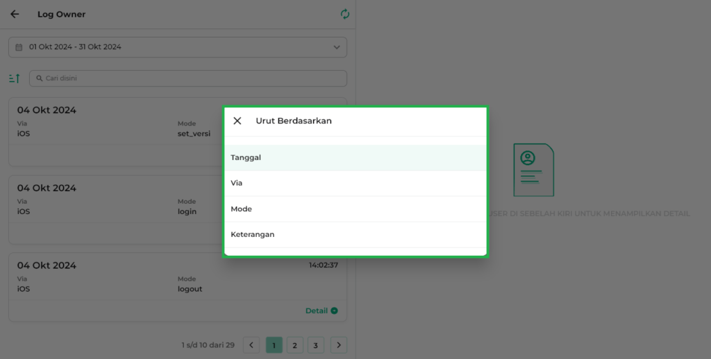 Cara Melihat Log Owner (Kasir Pintar Dashboard)