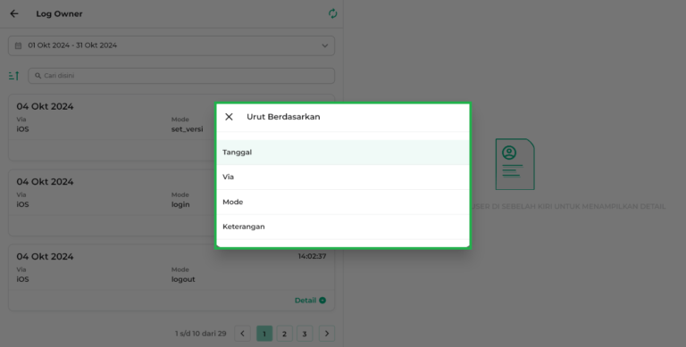 Cara Melihat Log Owner (Kasir Pintar Dashboard)