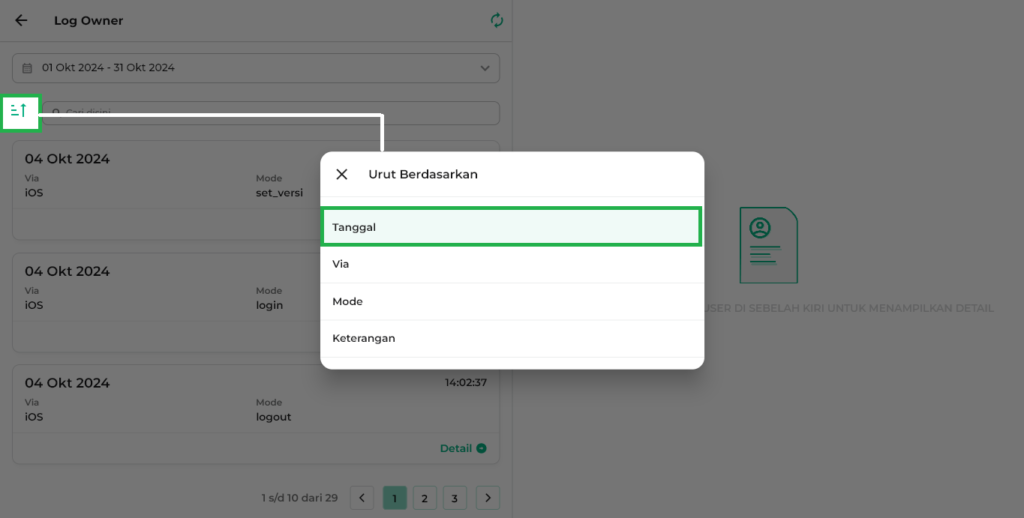 Cara Melihat Log Owner (Kasir Pintar Dashboard)