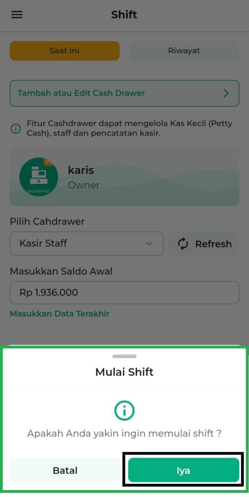 Cara Menggunakan Fitur Shift (Kasir Pintar Dashboard)