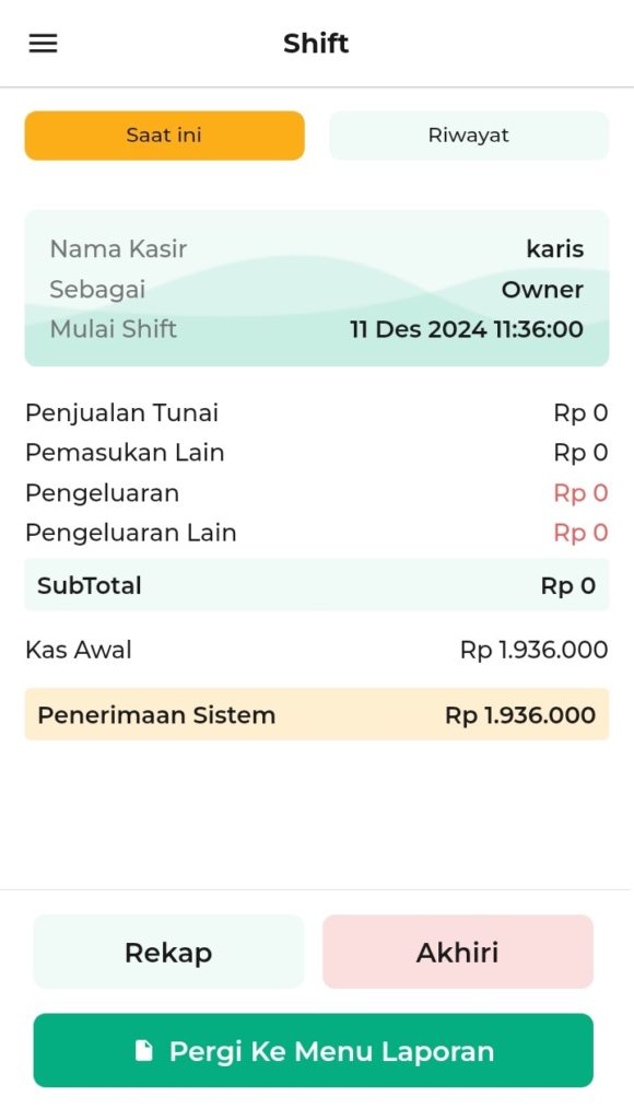 Cara Menggunakan Fitur Shift (Kasir Pintar Dashboard)