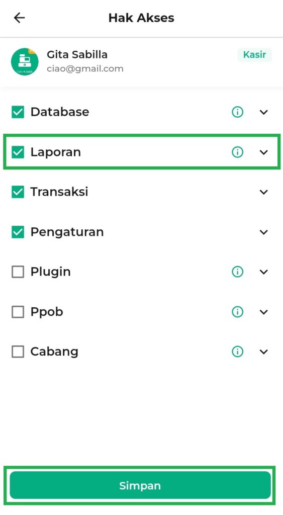 Cara Mengatur Hak Akses Staf (Kasir Pintar Dashboard)