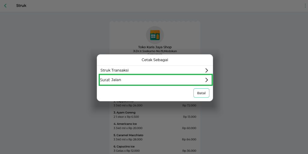 Cara Cetak Surat Jalan (Kasir Pintar POS)