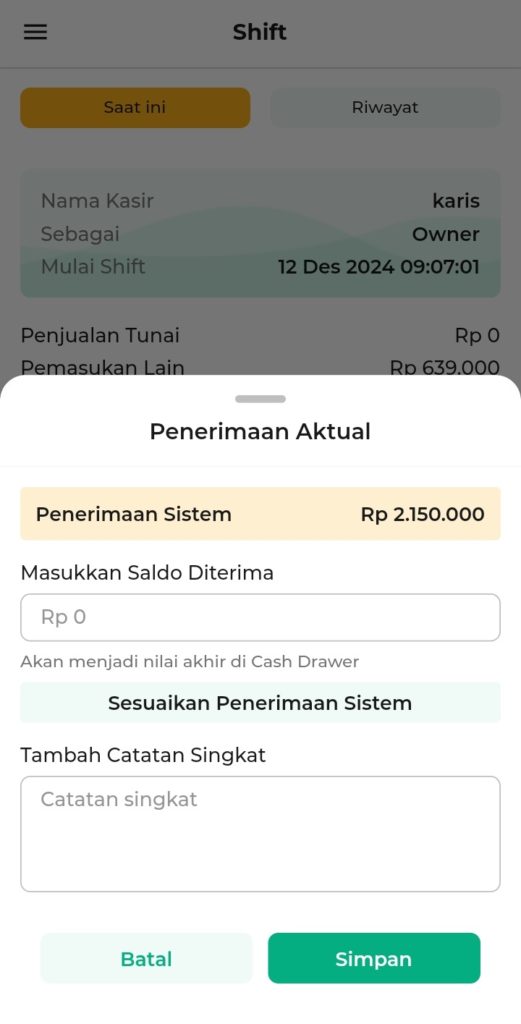 Cara Menggunakan Fitur Shift (Kasir Pintar Dashboard)