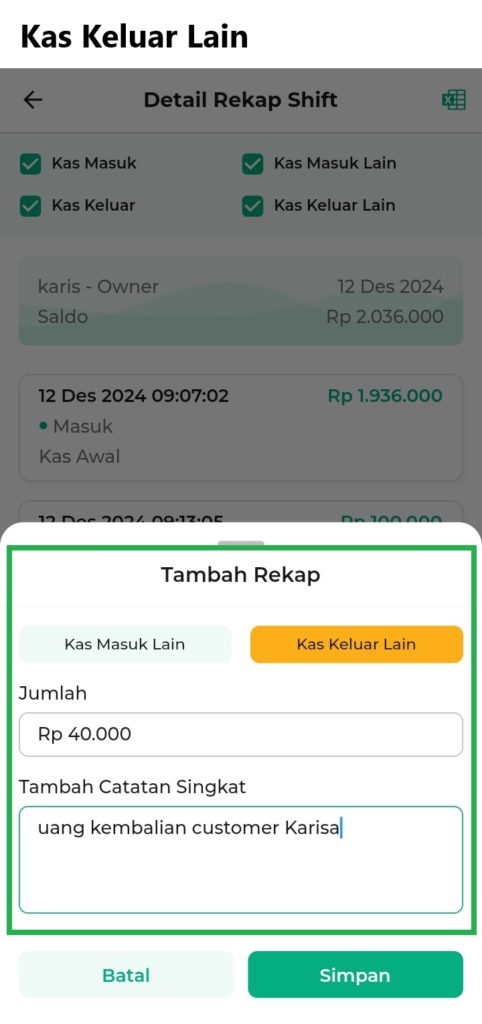Cara Menggunakan Fitur Rekap Uang Kas (Kasir Pintar Dashboard)