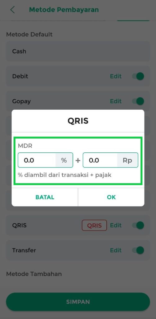 Cara Mengatur Metode Pembayaran QRIS dan MDR-nya Sebelum Melakukan Transaksi