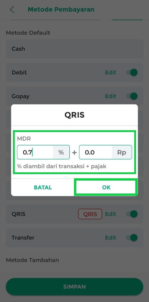 Cara Mengatur Metode Pembayaran QRIS dan MDR-nya Sebelum Melakukan Transaksi