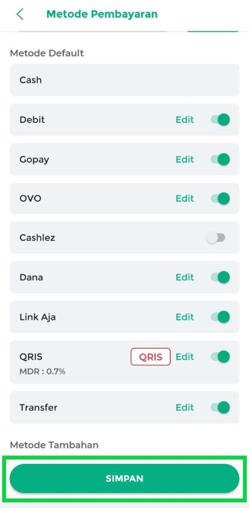 Cara Mengatur Metode Pembayaran QRIS dan MDR-nya Sebelum Melakukan Transaksi