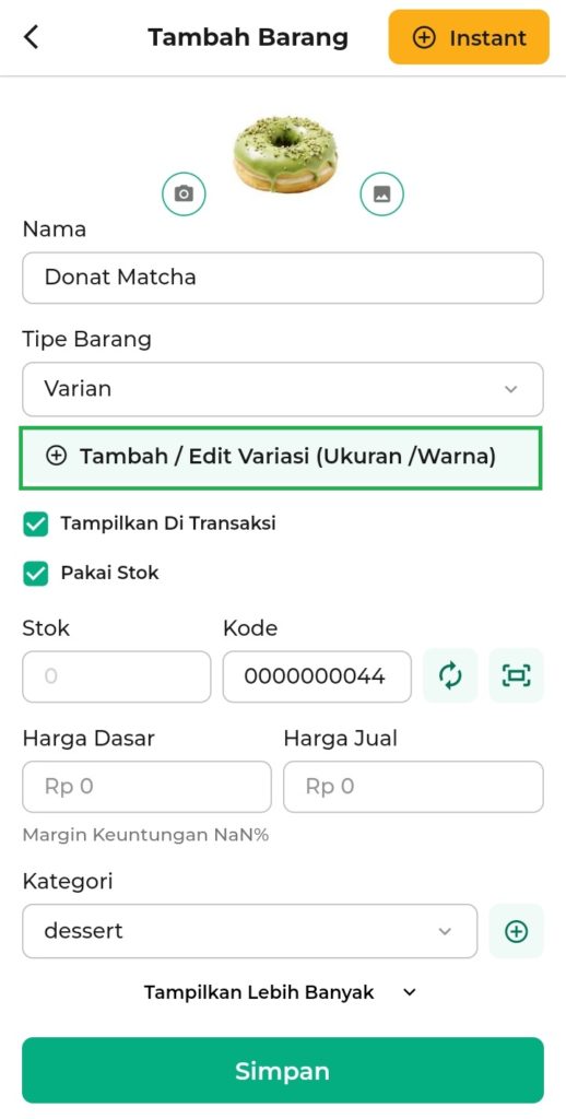 Cara Menambah Barang Varian (Kasir Pintar Dashboard)